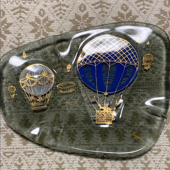 Higgins | Art | Higgins Elegant Blue And Gold Hot Air Balloon Art Piece ...